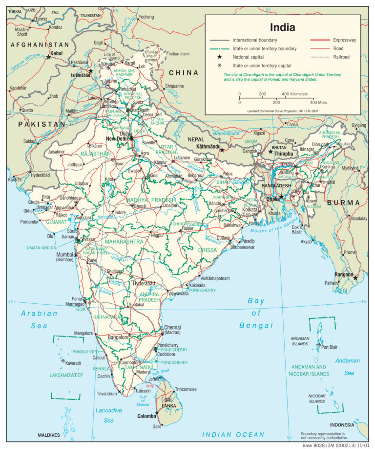 Transportation Map of India - country.report