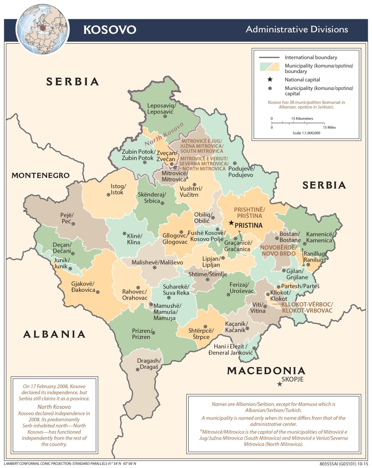Regional Map of Kosovo - country.report