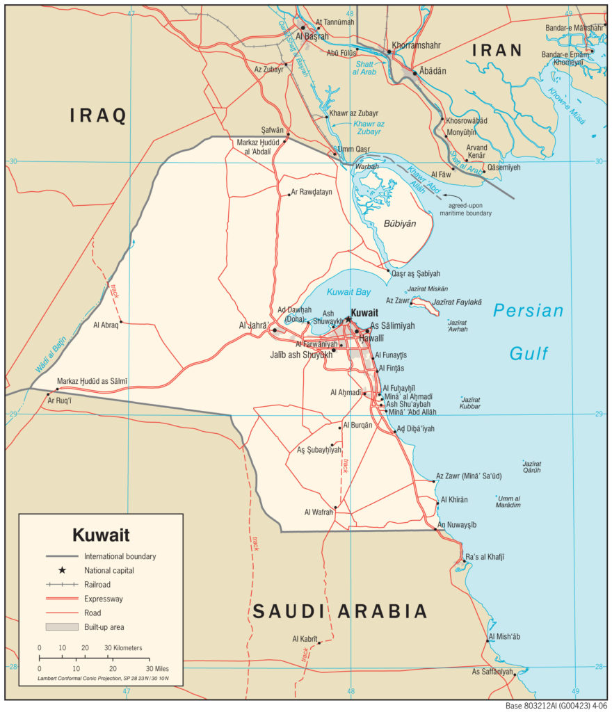 Transportation Map of Kuwait - country.report
