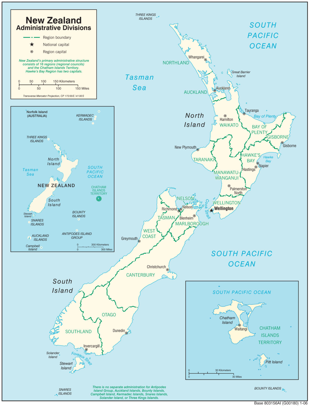 Regional Map of New Zealand - country.report