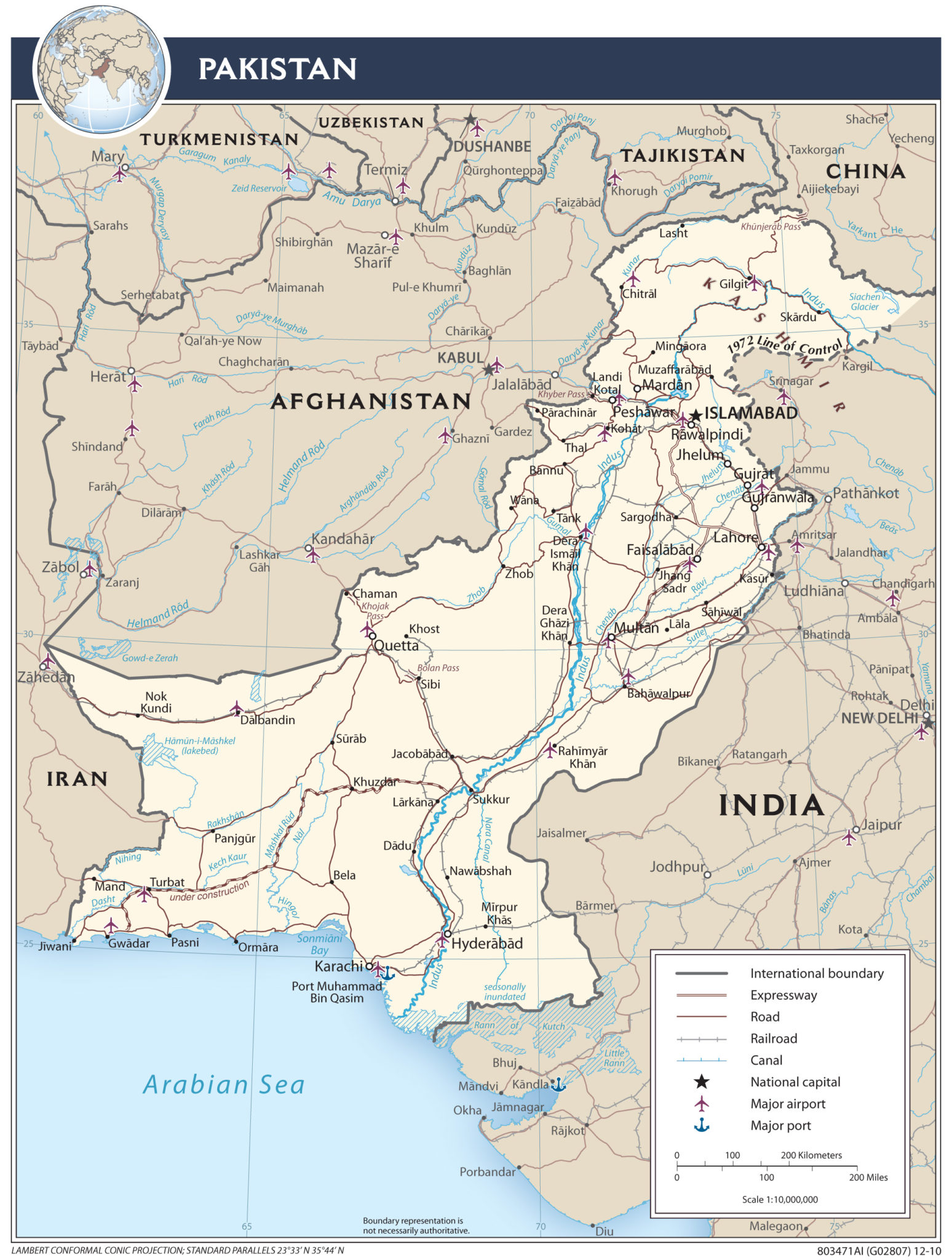 Transportation Map of Pakistan - country.report