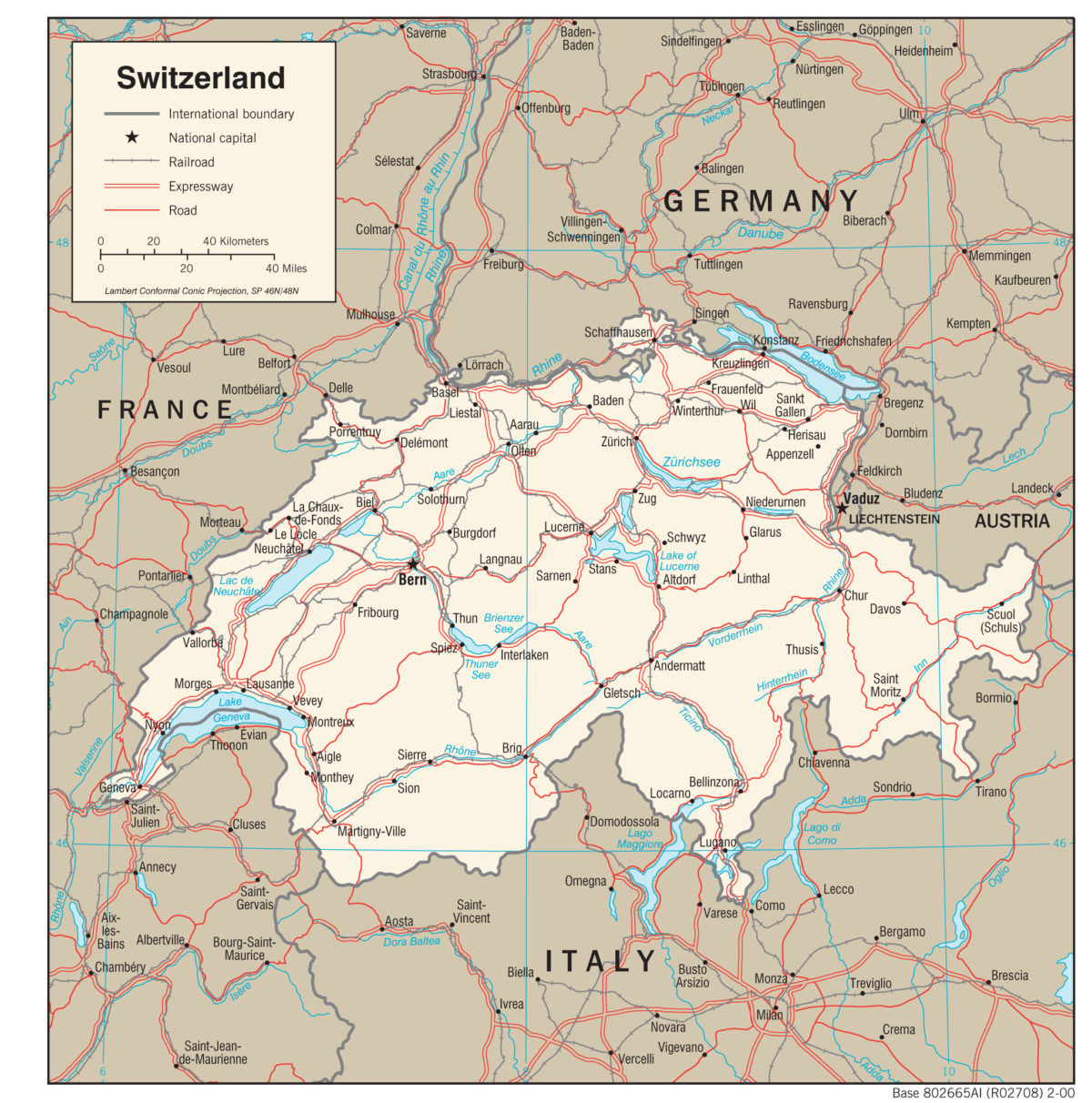 Transportation Map of Switzerland - country.report