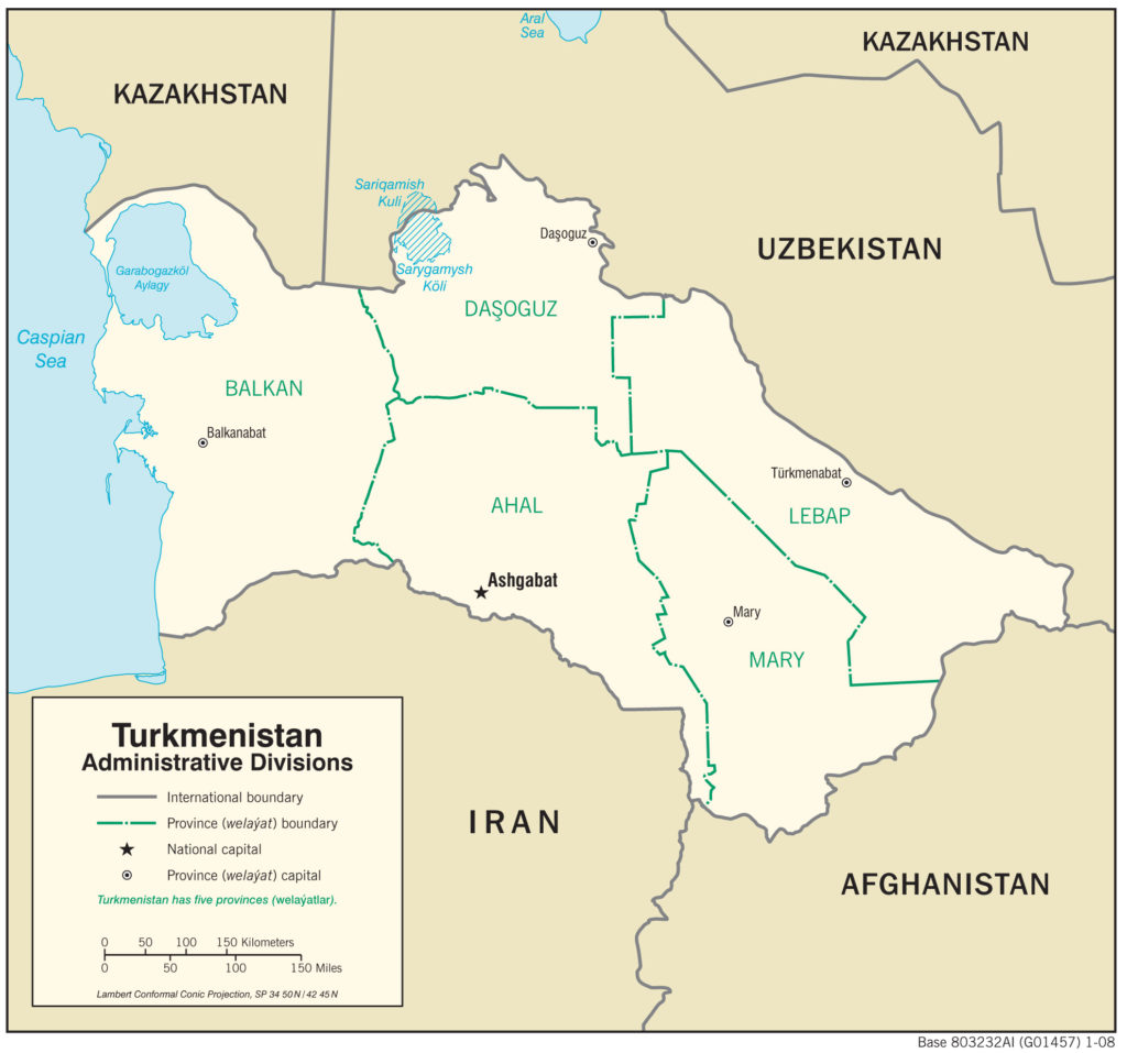 Regional Map of Turkmenistan - country.report